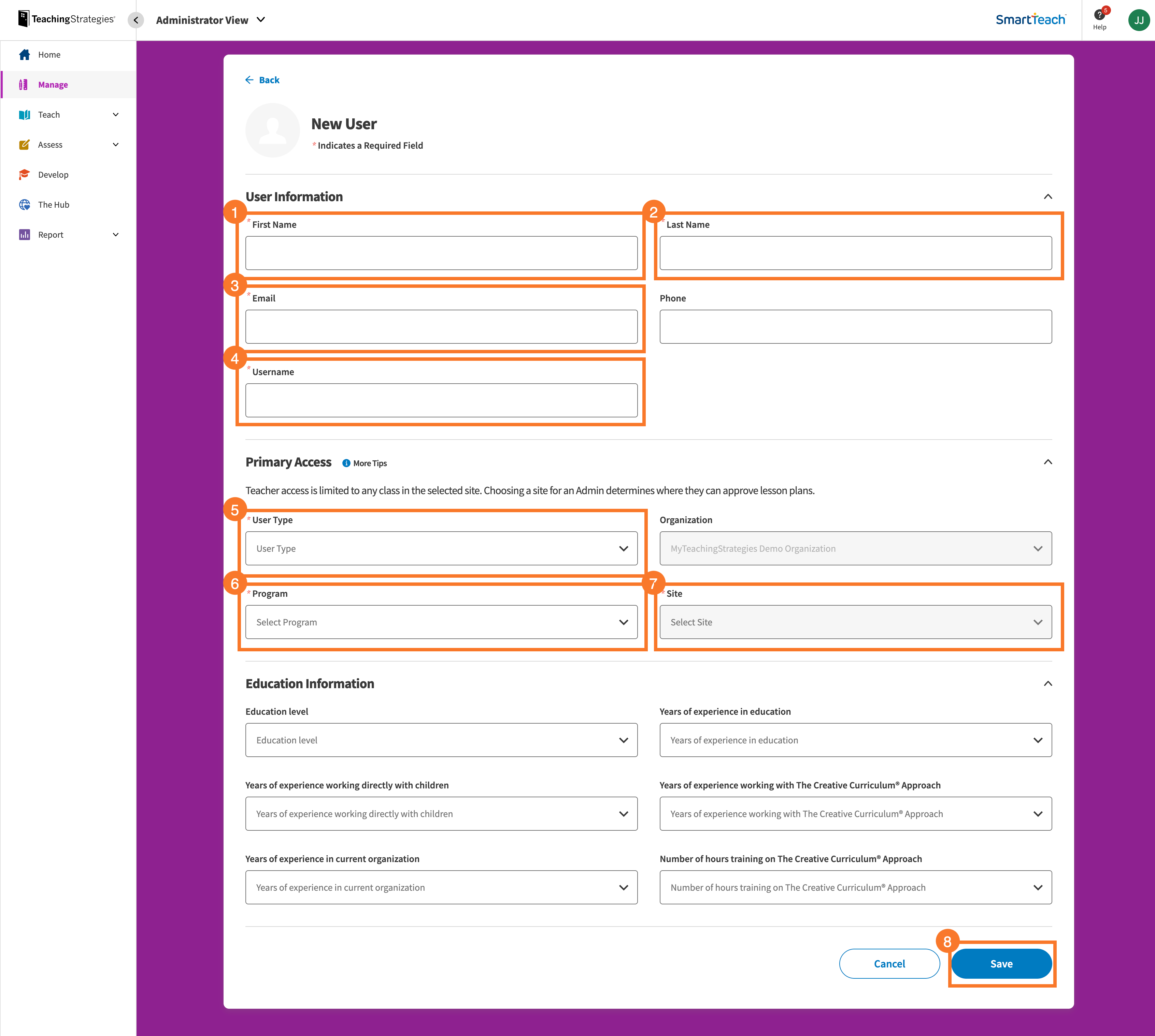 Managing Users in SmartTeach