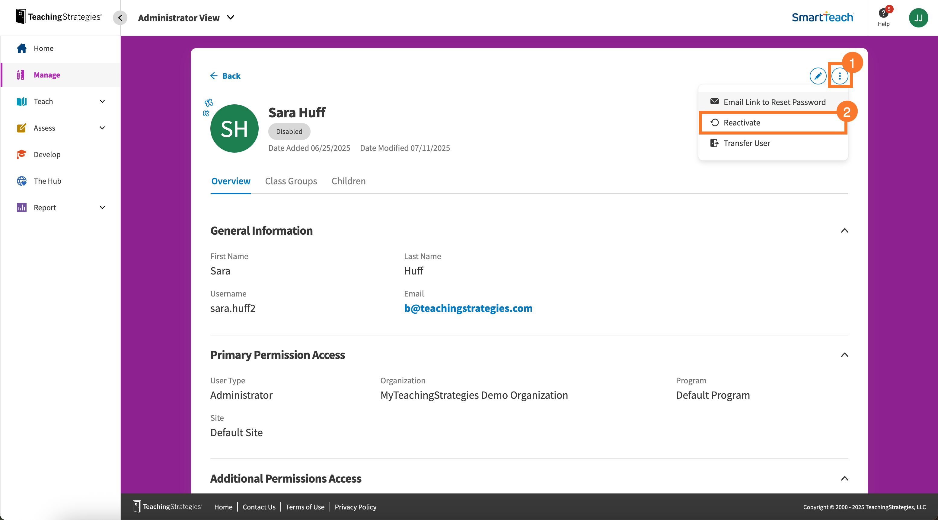 Managing Users in SmartTeach
