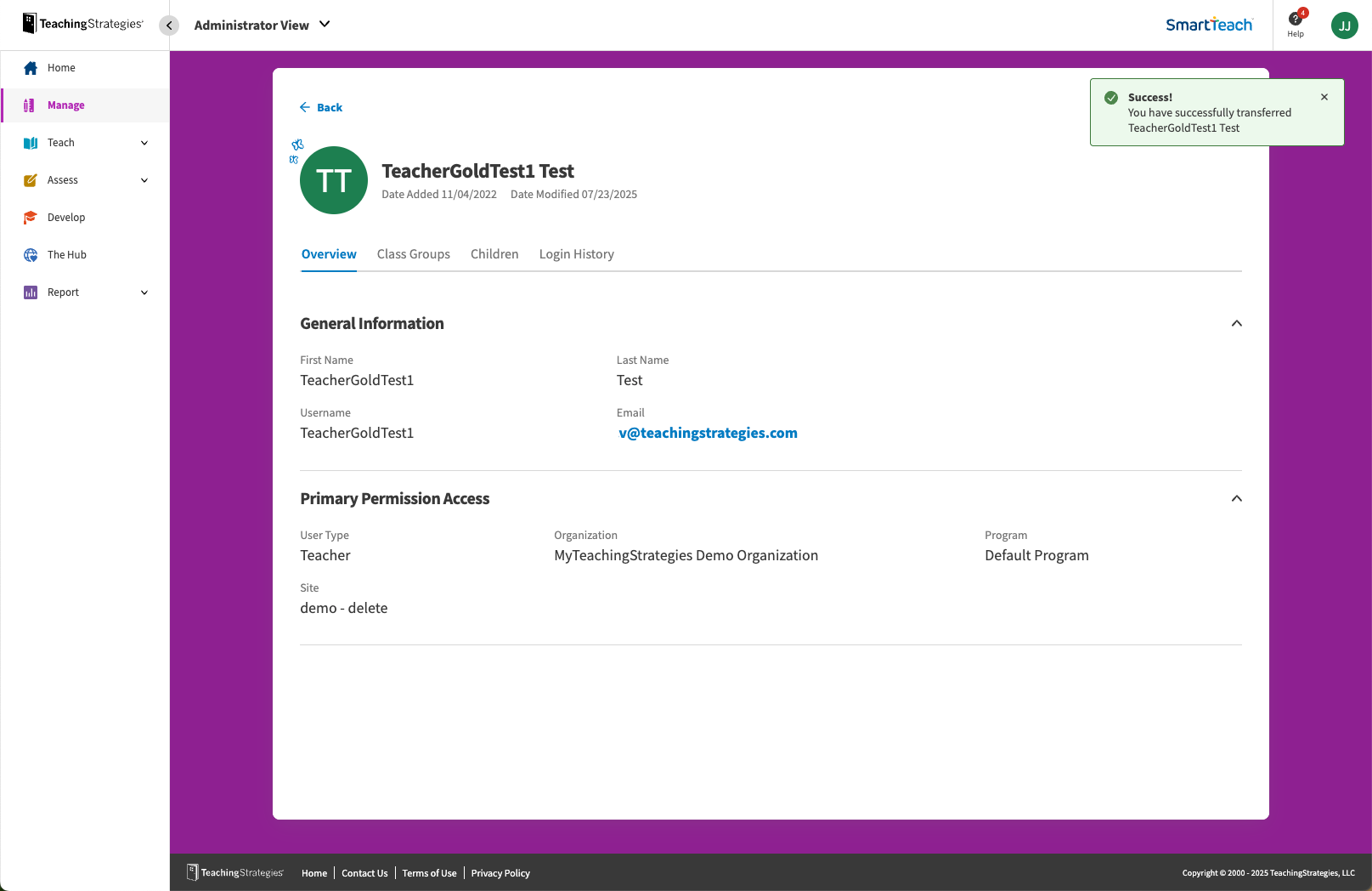 Managing Users in SmartTeach