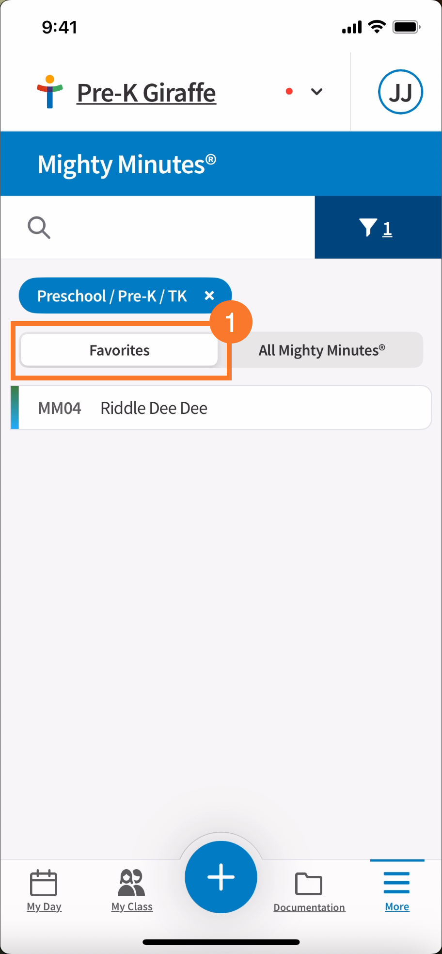 Where can I find Mighty Minutes® I have favorited on the SmartTeach® app?