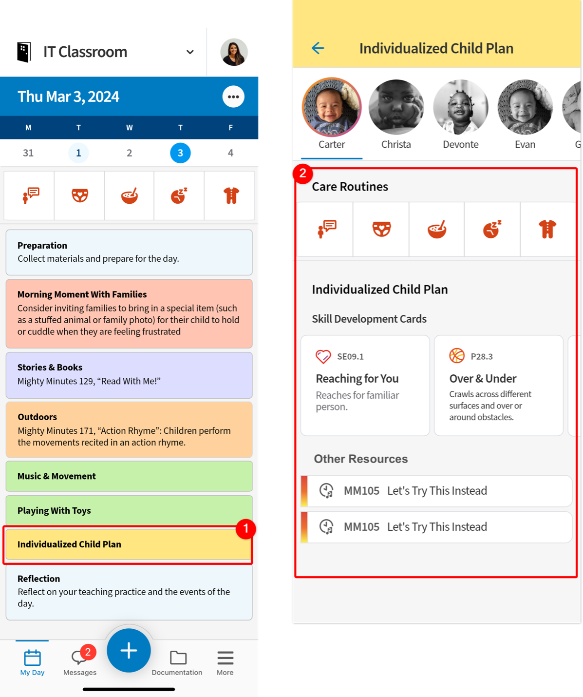 Understanding the Individualized Child Plan and Care Routines in the SmartTeach® Teacher App