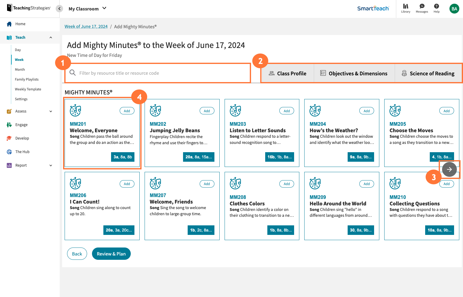 Planning and Assessing Mighty Minutes