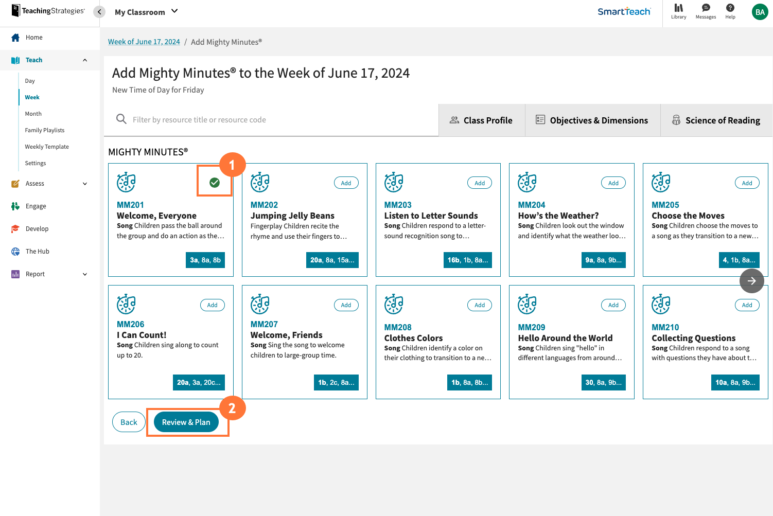Planning and Assessing Mighty Minutes